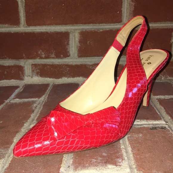 kate spade | Shoes | Kate Spade Red Tatiana Snake Print Slingback Heels ...